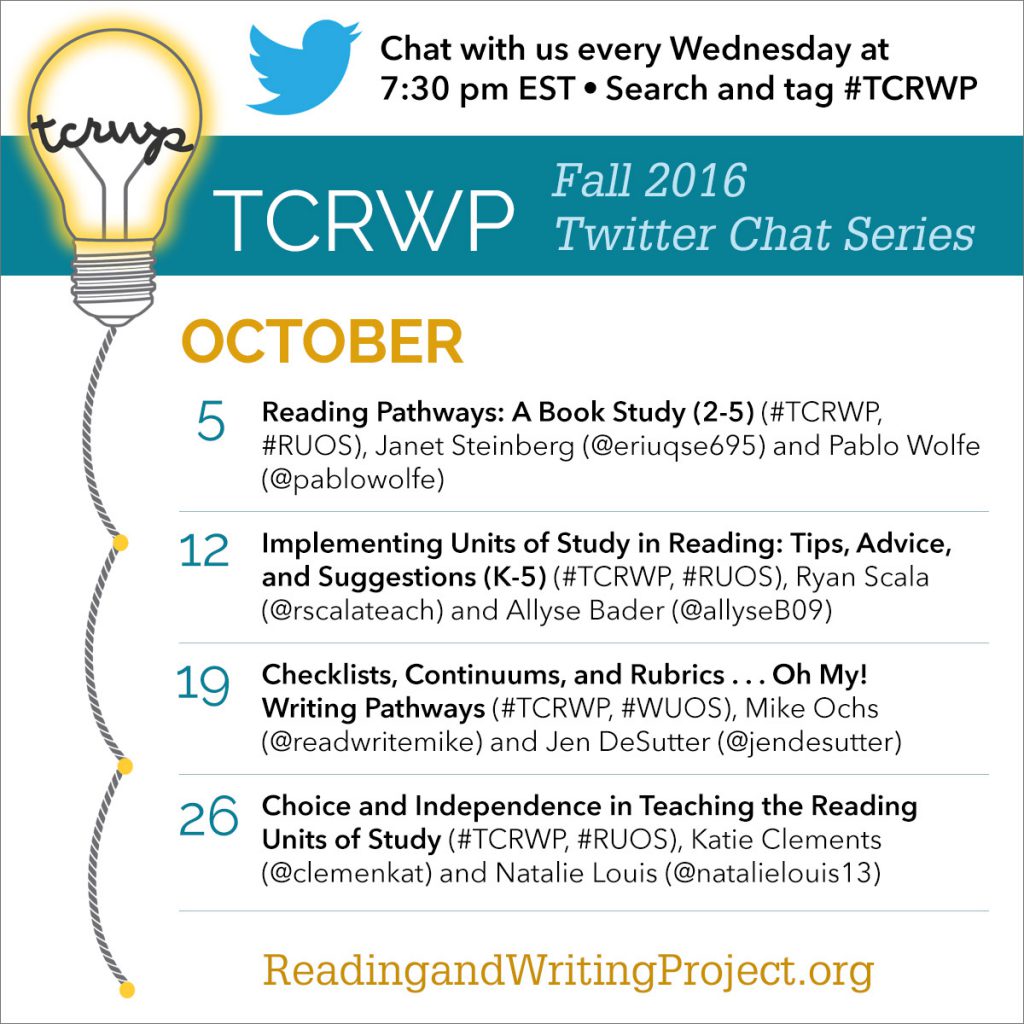 Implementing Units of Study in Reading: TCRWP Twitter Chat